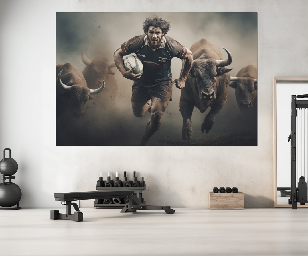 Abstract Rugby Wall Art, Rugby Painting Canvas Print, Rugby Poster ...