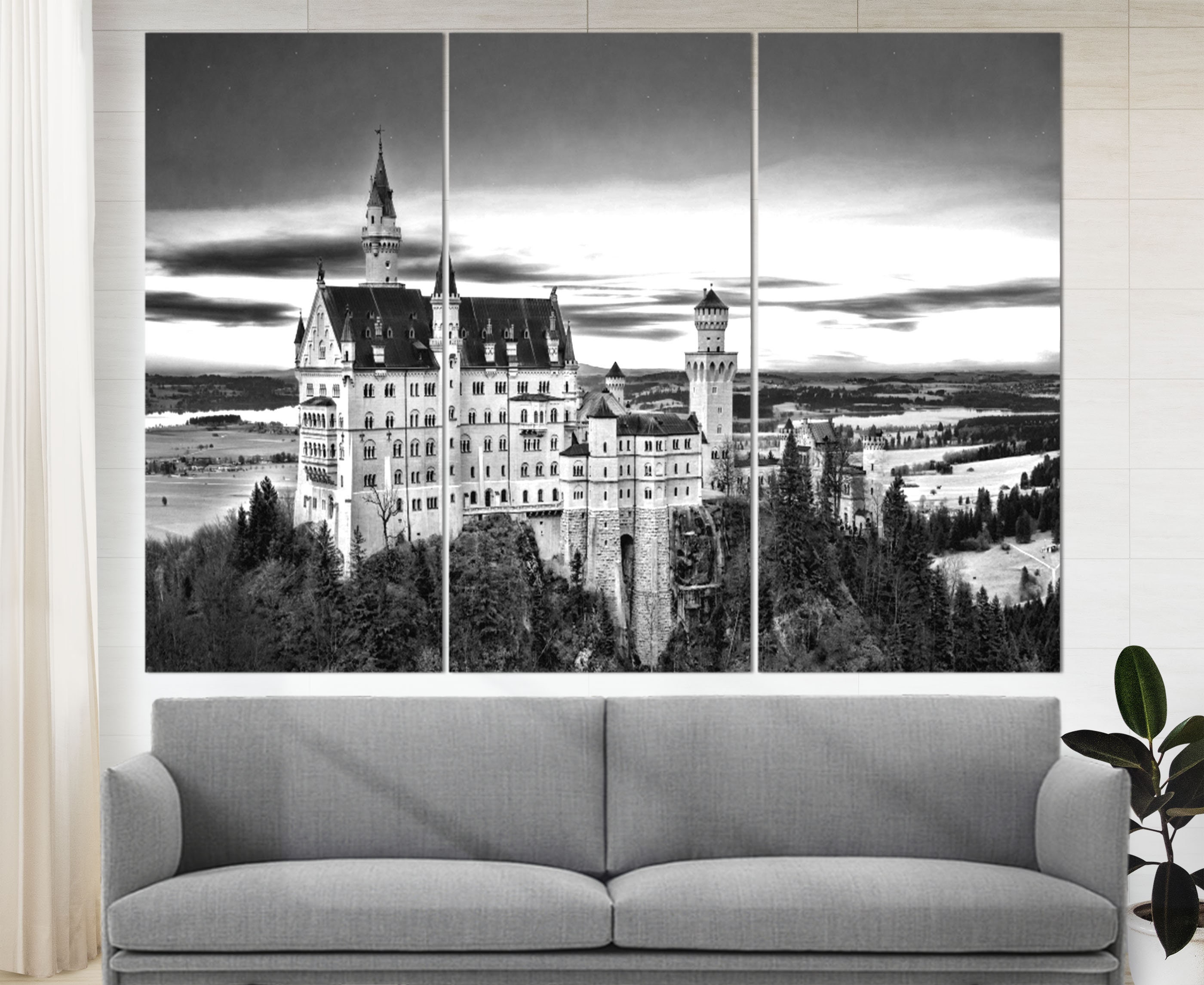 German Castle Hohenzollern Canvas Print Germany Wall Decor | Etsy