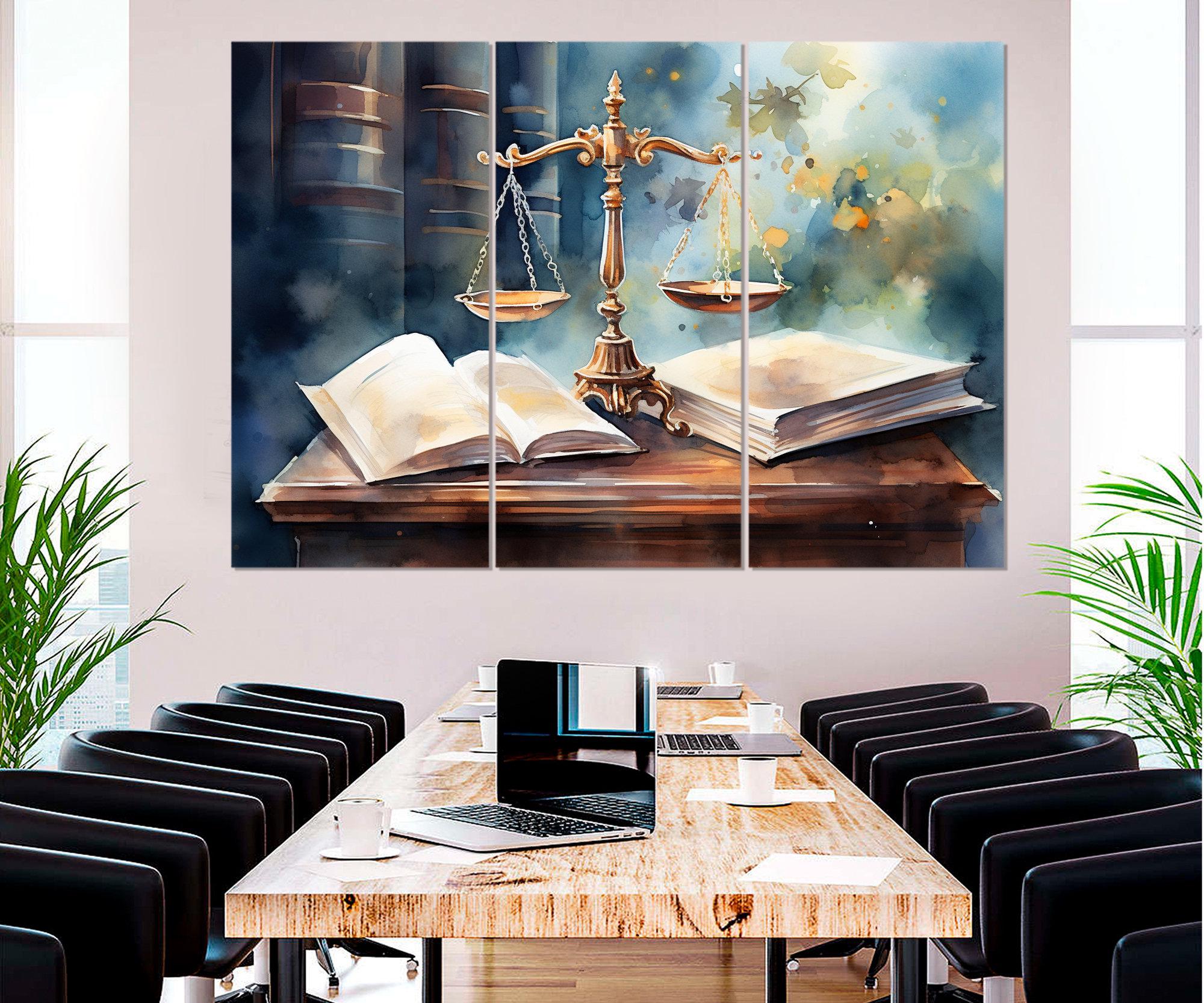 Justice Wall Art, Vintage Style Justice Oil Painting Canvas Print ...
