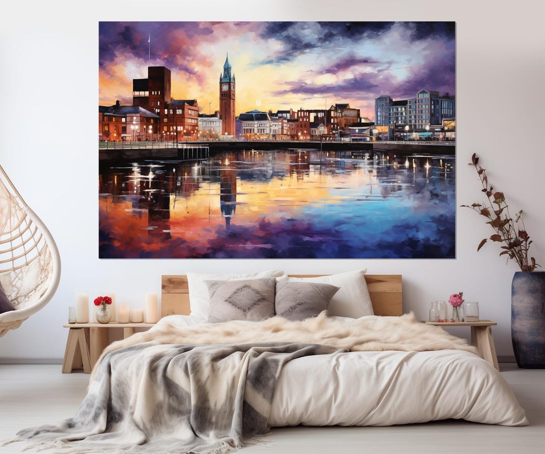 Abstract Belfast Painting Canvas Print, Belfast Wall Art, Belfast ...