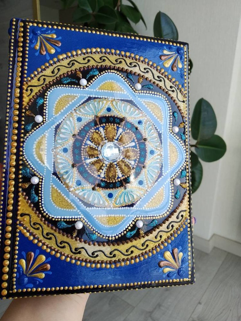 Handpainted Mandala Notebook Hardcover Undated Yoga Journal - Etsy