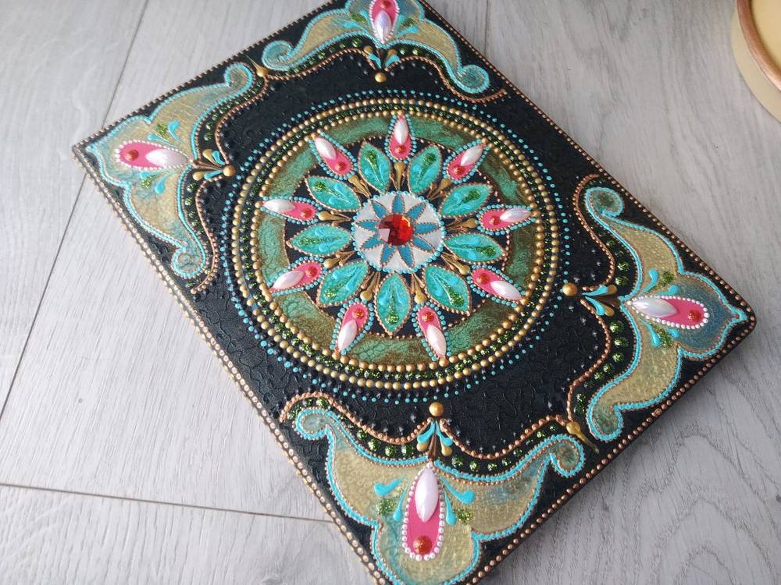 Handpainted Mandala Notebook Hardcover Undated Yoga Journal - Etsy