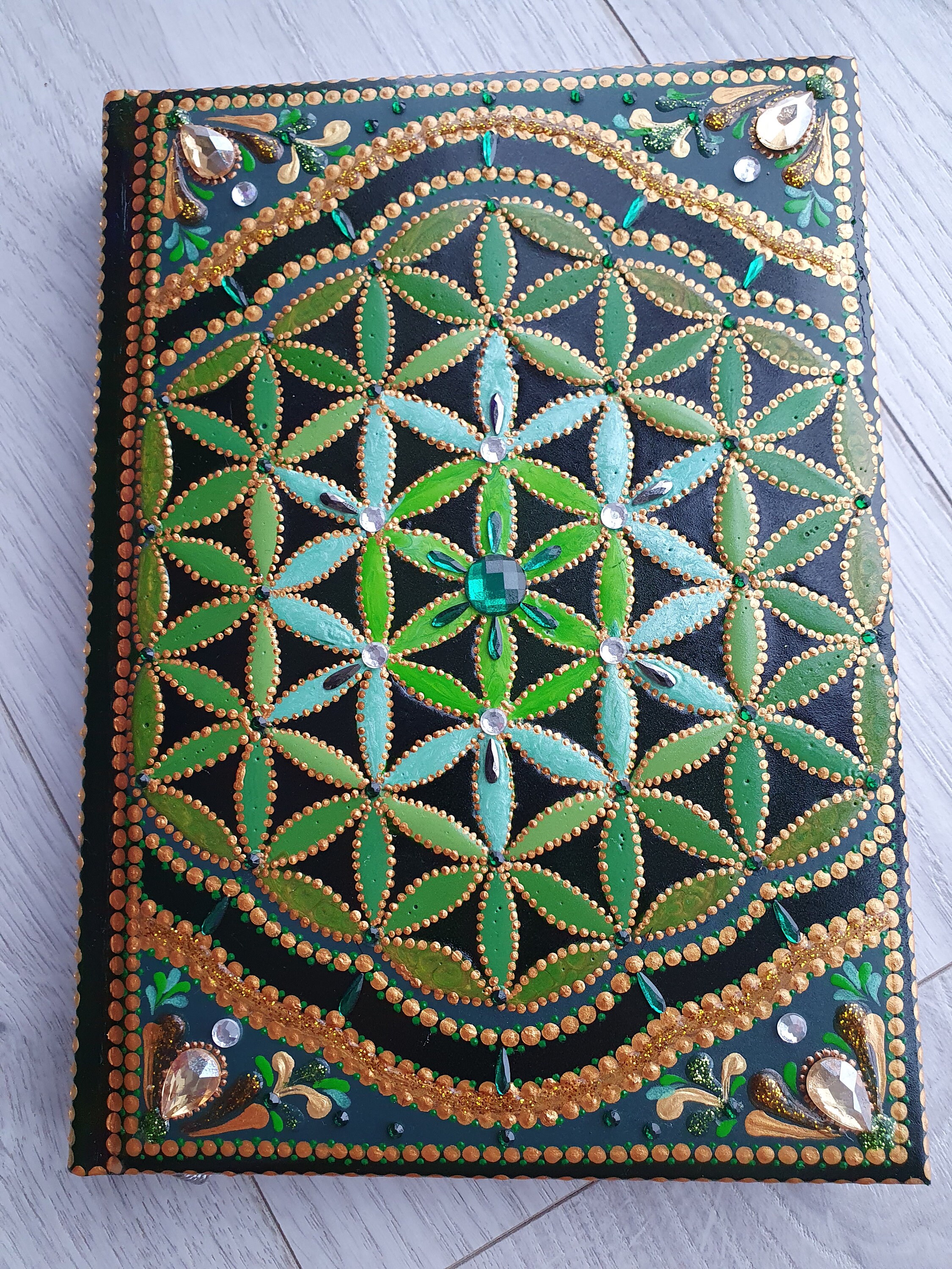 Handpainted Mandala Notebook ONE Flower of Life Hardcover - Etsy