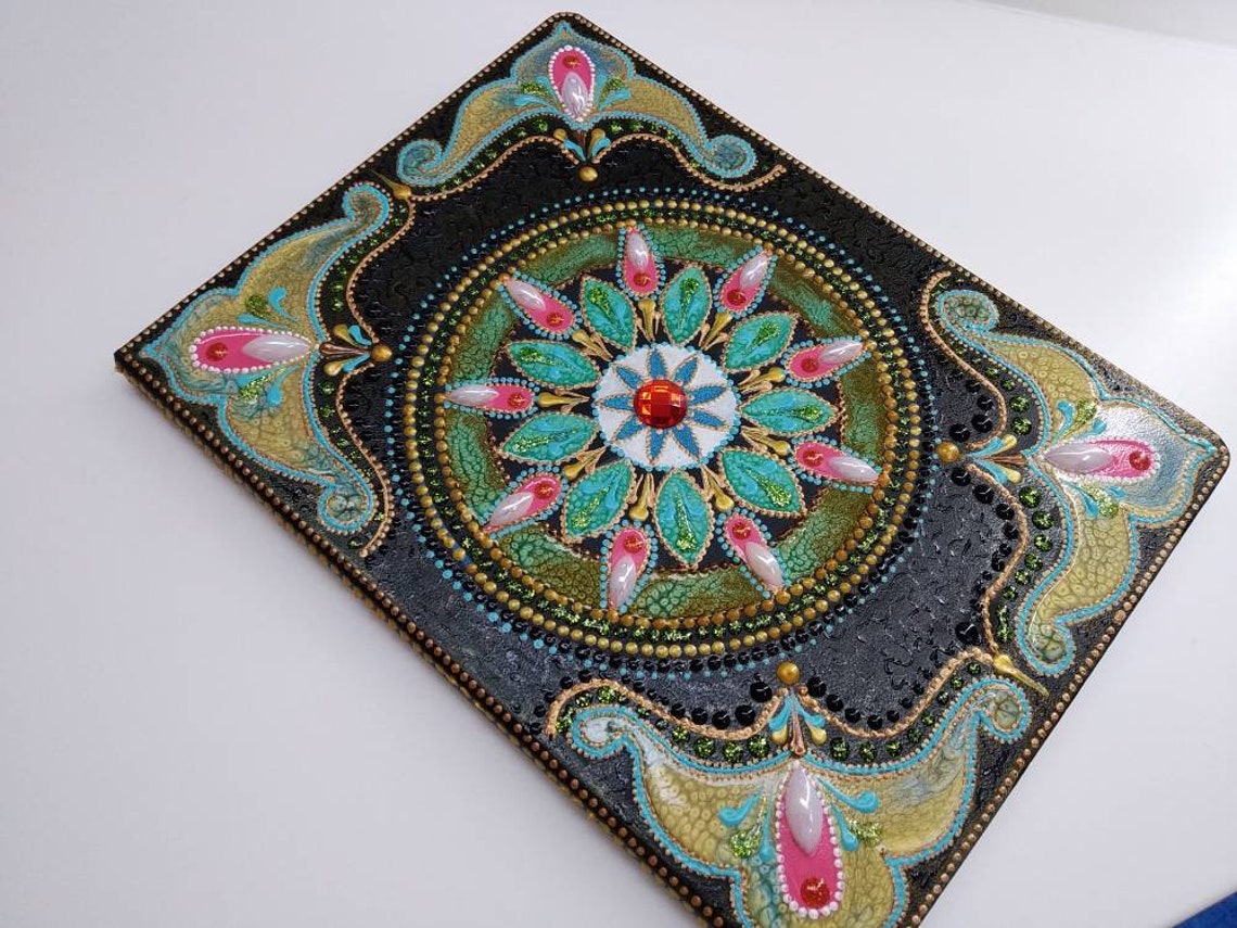 Handpainted Mandala Notebook Hardcover Undated Yoga Journal - Etsy