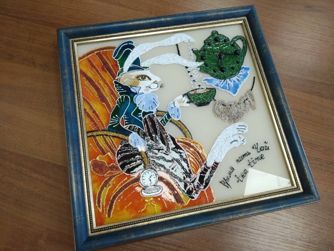 Rabbit Whit Clock Alice in Wonderland Wall Cllock Time to - Etsy
