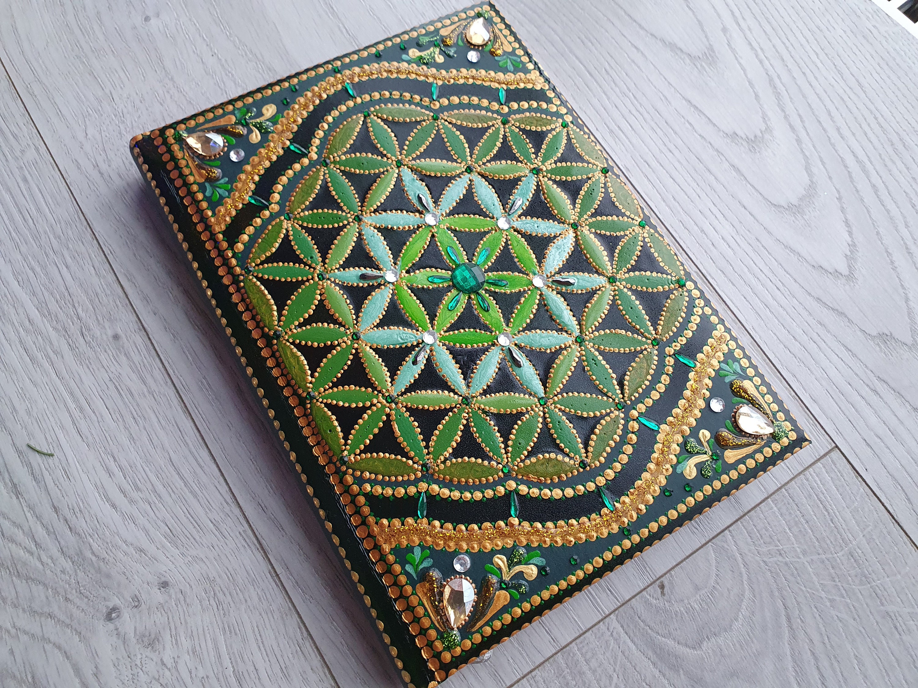 Handpainted Mandala Notebook ONE Flower of Life Hardcover - Etsy