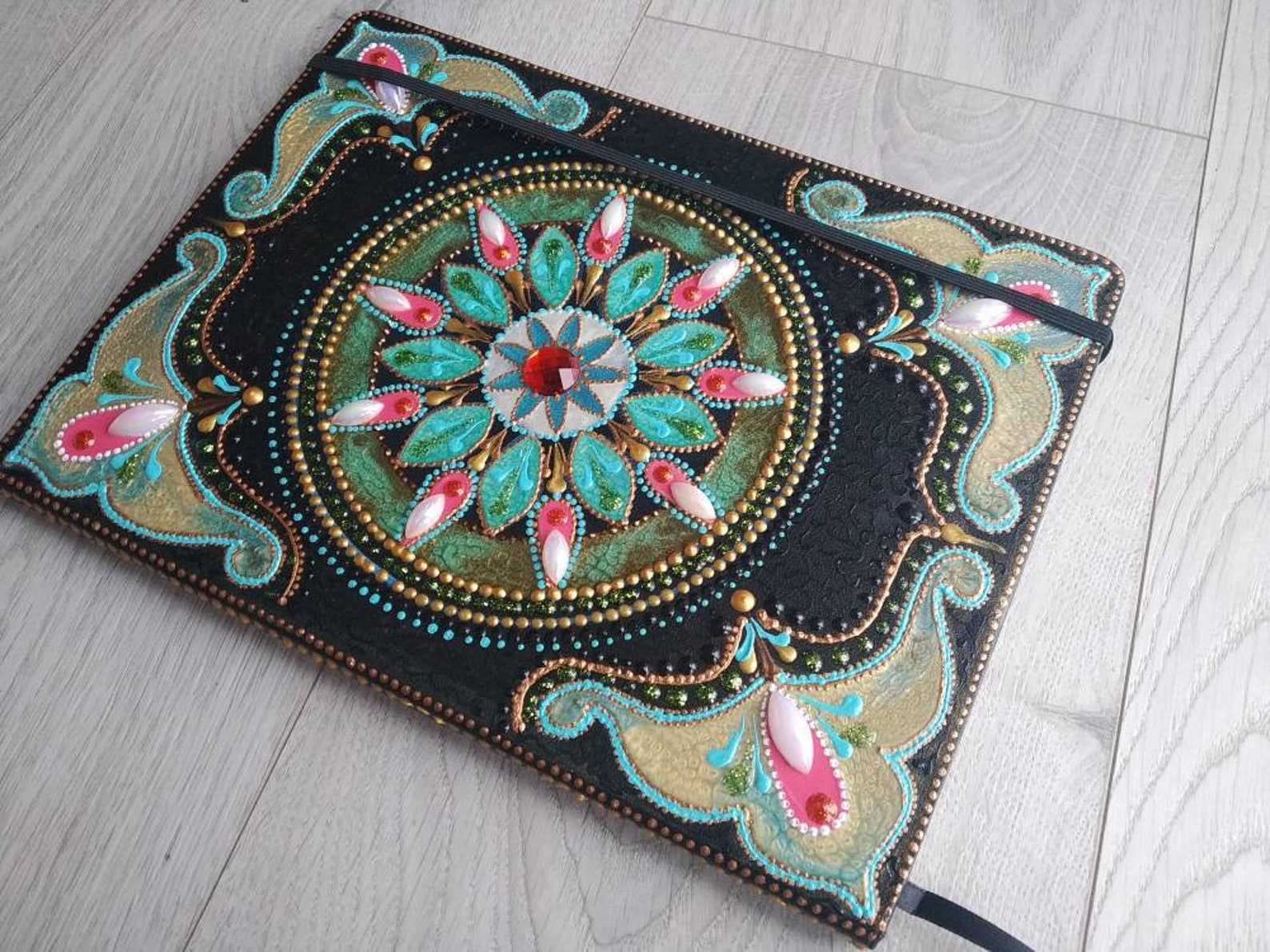 Handpainted Mandala Notebook Hardcover Undated Yoga Journal - Etsy