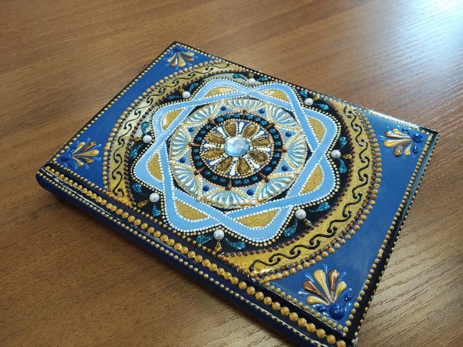 Handpainted Mandala Notebook Hardcover Undated Yoga Journal - Etsy