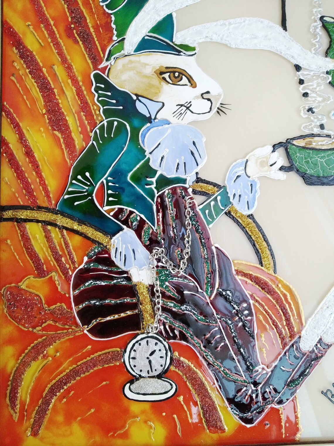 Rabbit Whit Clock Alice in Wonderland Wall Cllock Time to - Etsy