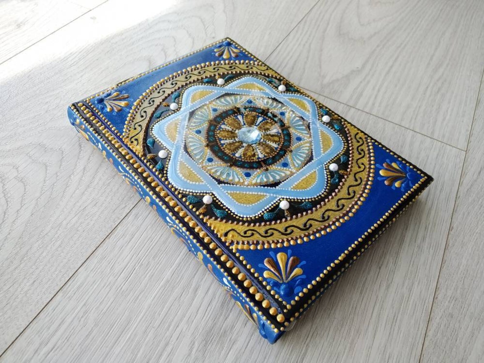 Handpainted Mandala Notebook Hardcover Undated Yoga Journal - Etsy