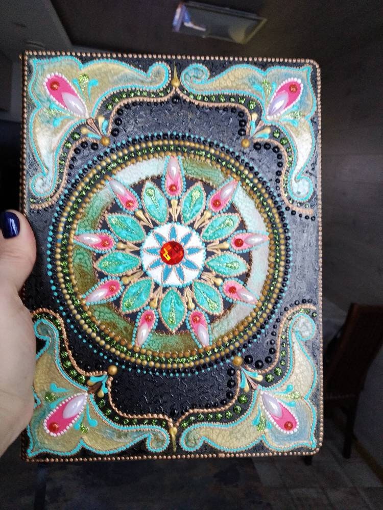 Handpainted Mandala Notebook Hardcover Undated Yoga Journal - Etsy