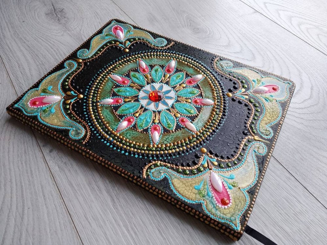 Handpainted Mandala Notebook Hardcover Undated Yoga Journal - Etsy