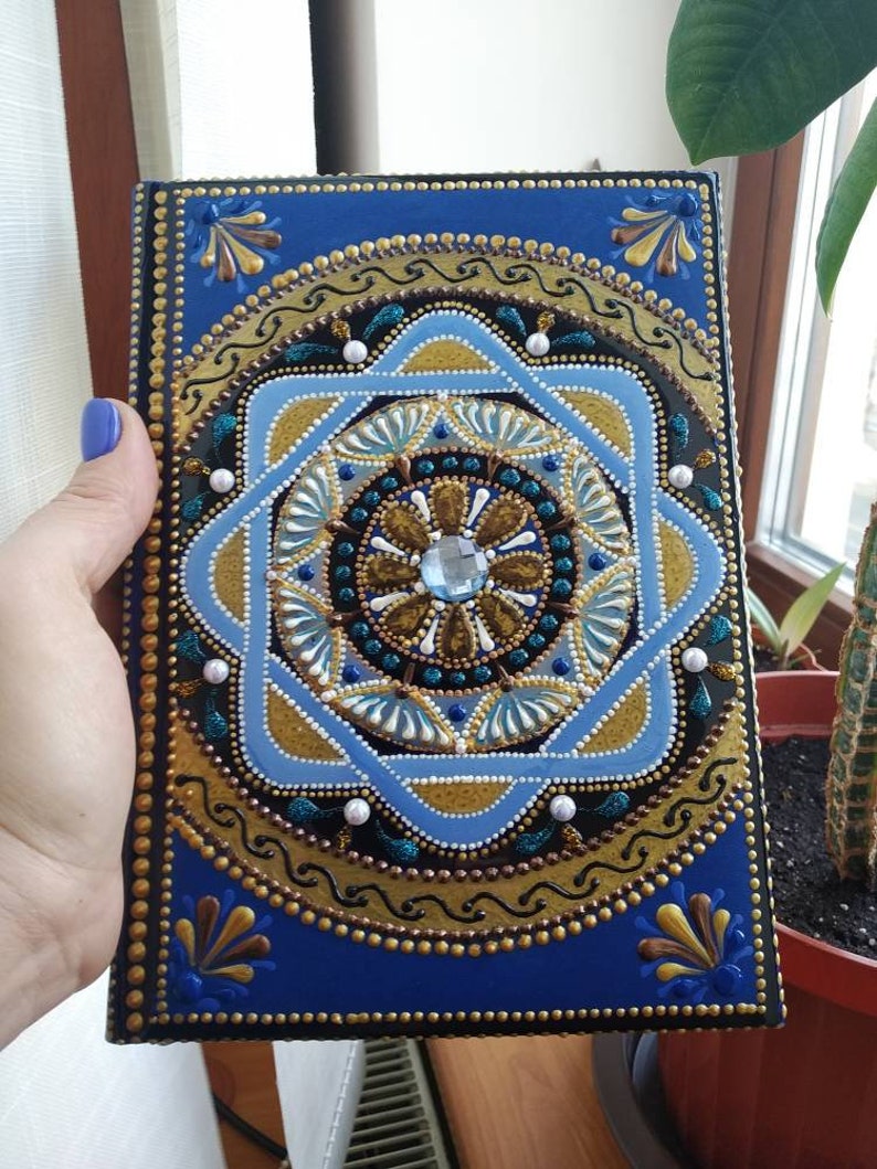 Handpainted Mandala Notebook Hardcover Undated Yoga Journal - Etsy