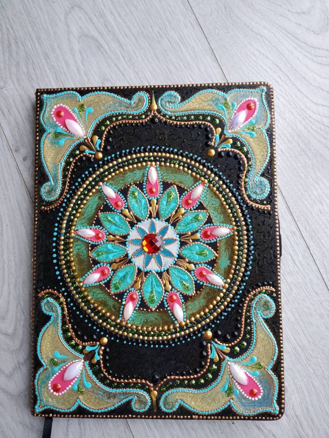 Handpainted Mandala Notebook Hardcover Undated Yoga Journal - Etsy