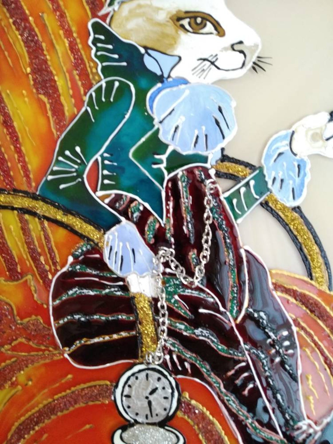 Rabbit Whit Clock Alice in Wonderland Wall Cllock Time to - Etsy