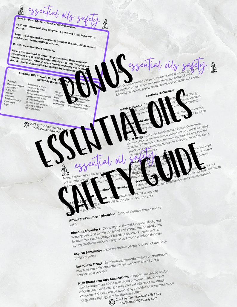 Emergency Essential Oils Printable | BONUS Safety Guide Included ...