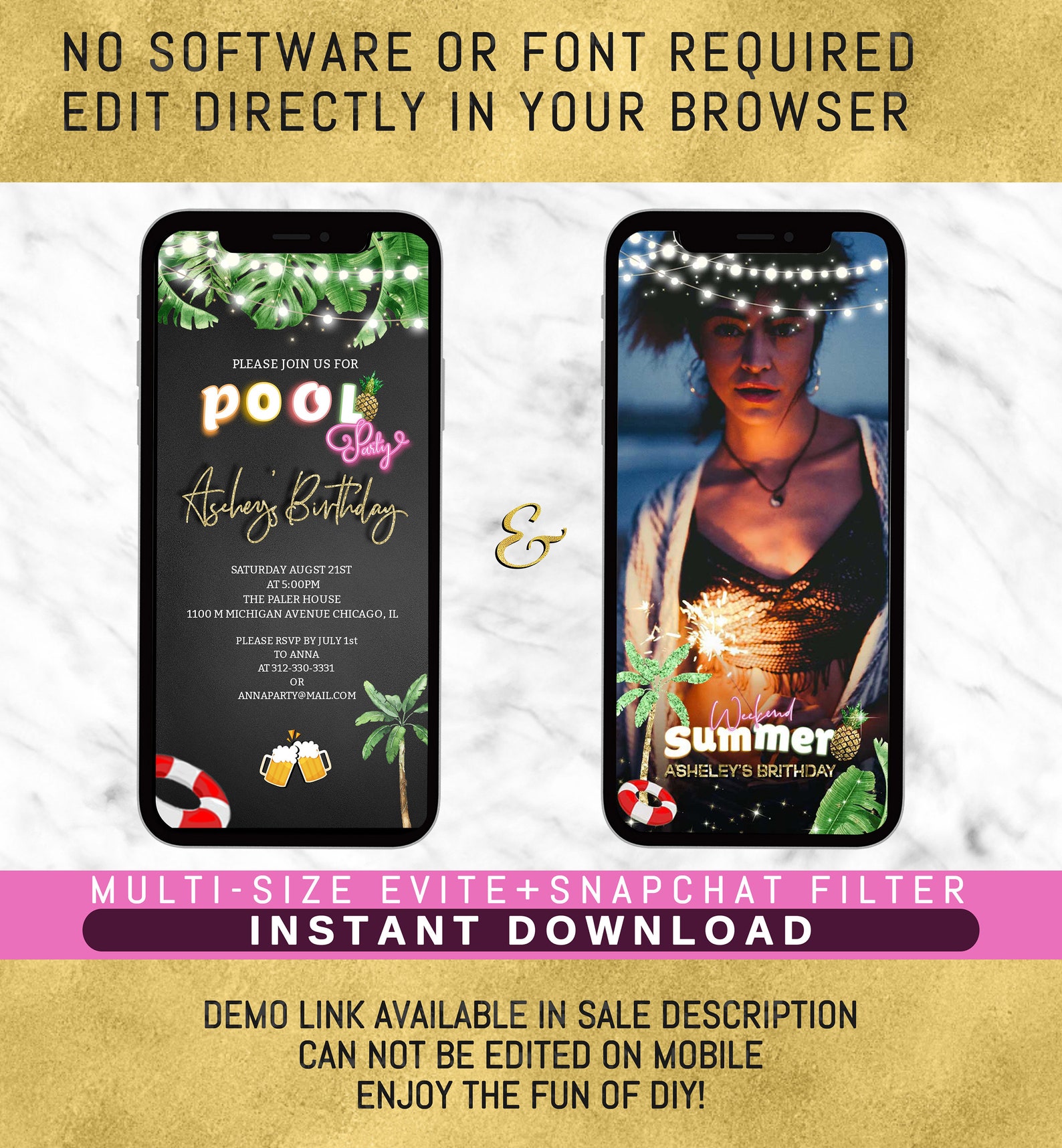 Snapchat Filter Tropical-instant DOWNLOAD Editable-geofilter - Etsy