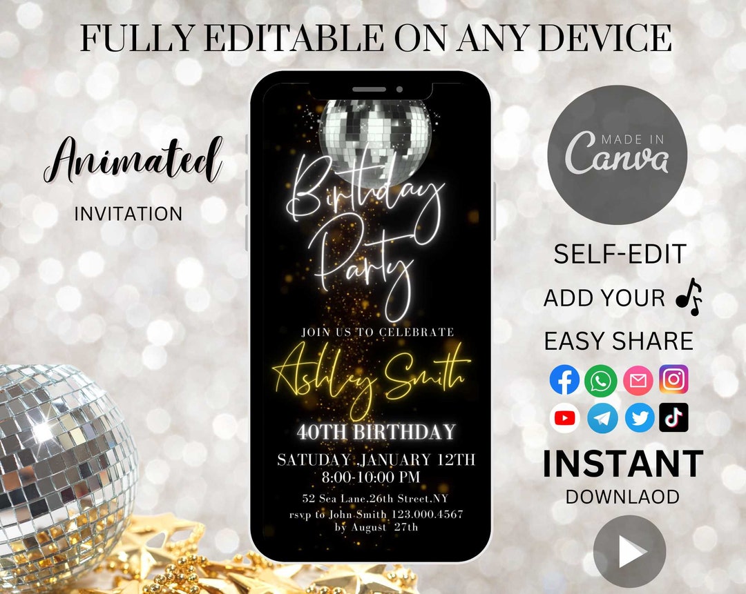 Birthday Invitation Template Download-phone Invite Texting Invitation ...