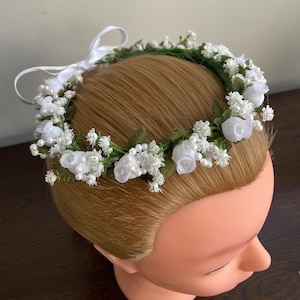 Floral Garland: White Rosebud & Pearl Ballet Headpiece - Etsy