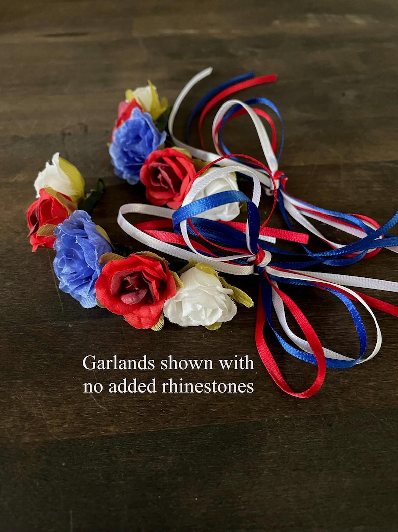 Red White Blue Ballet Bun Flower Garland: Flames of Paris Hair Piece - Etsy