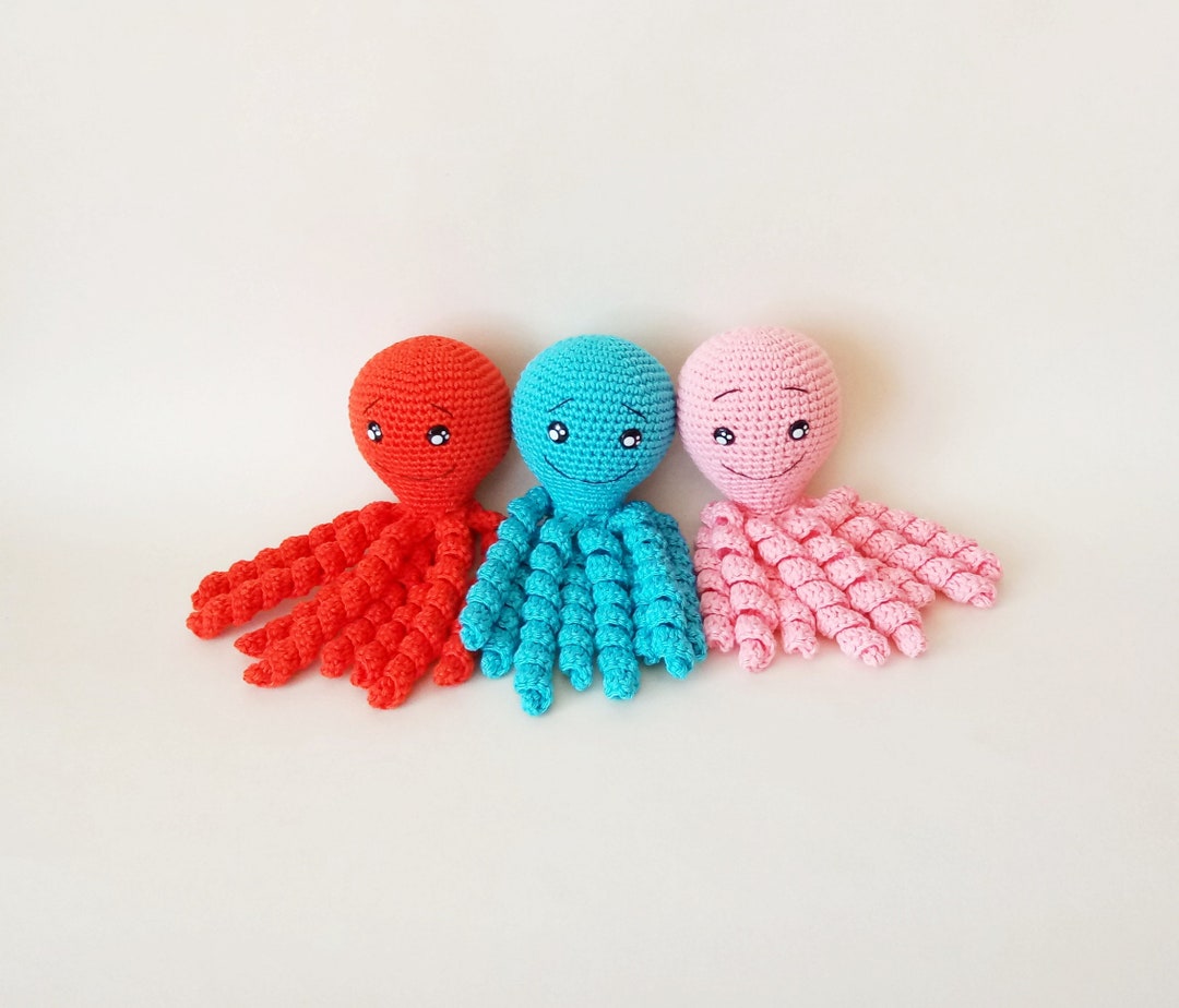 Crochet octopus fidget toys / NICU octopus infant toys / Octopus plush ...