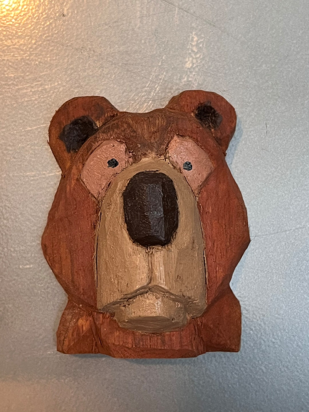 Cute Bear Magnet. Hand Carved Wooden Bear Magnet - Etsy