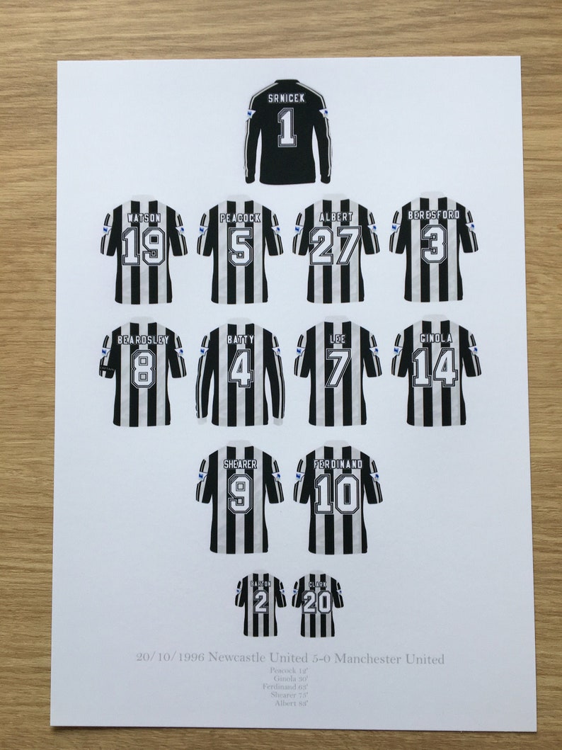 Newcastle United Howay 5-0 1996 A4 Print - Etsy UK