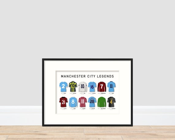 Manchester City Legends of Maine Road and the Etihad A4 Print | Etsy