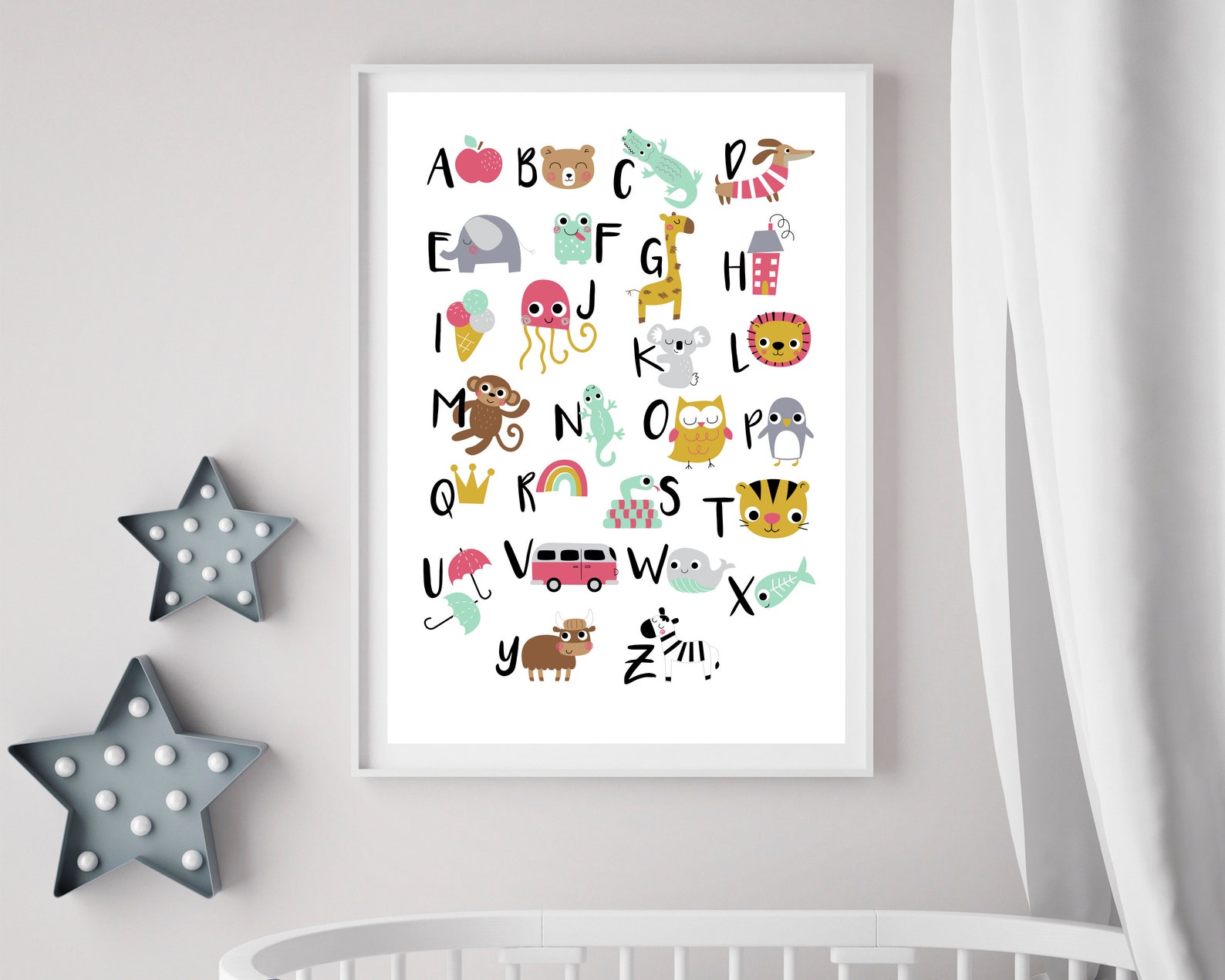 Alphabet Printable-nursery Wall Art INSTANT DOWNLOAD, Nursery Decor ...