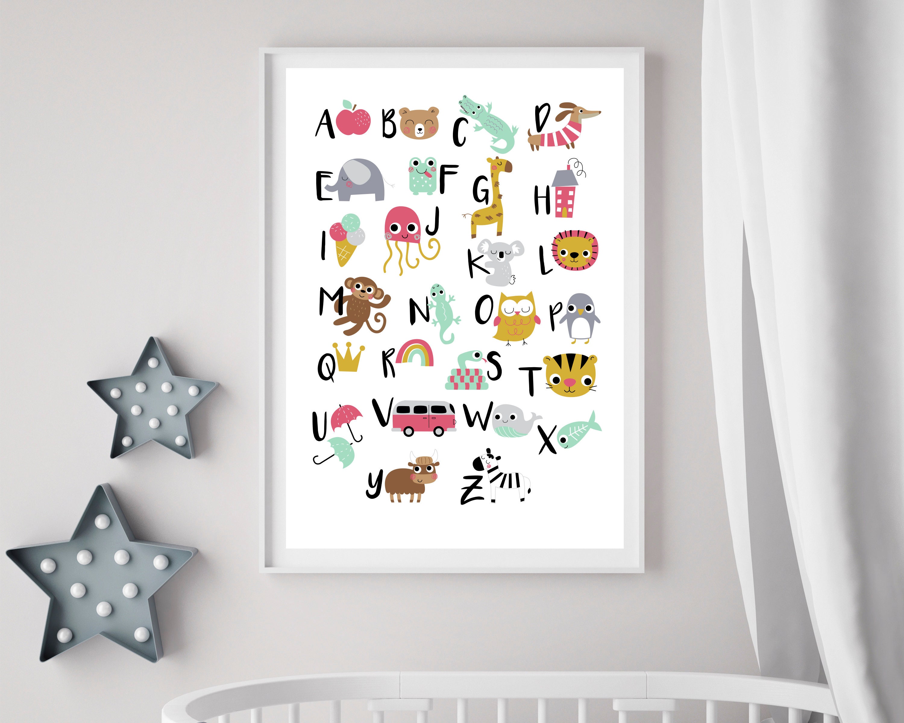 Alphabet Printable-nursery Wall Art INSTANT DOWNLOAD, Nursery Decor ...