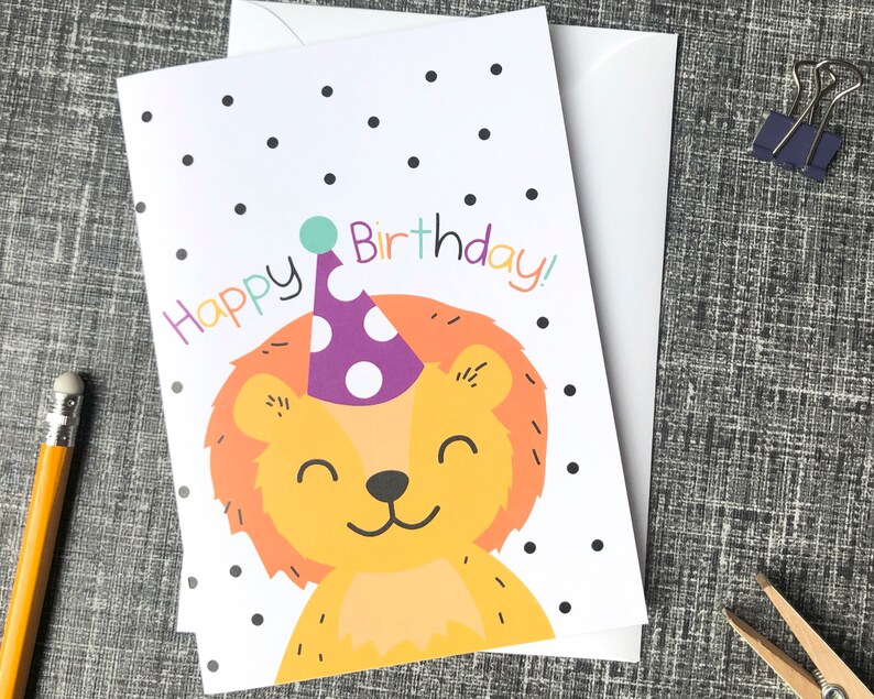 Lion Birthday Card - Happy Birthday, Birthday Card, Unique Birthday ...
