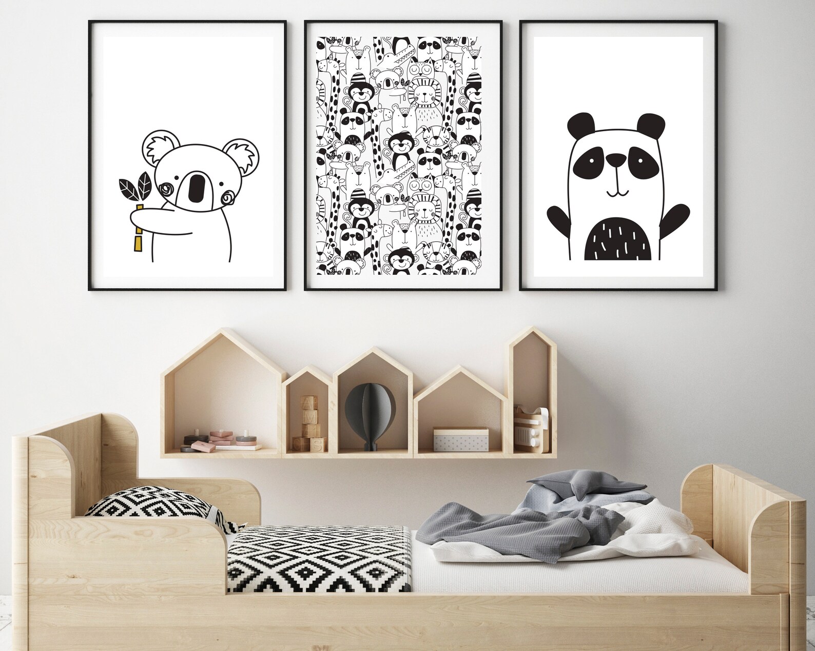 Wild Panda Print- Nursery Wall Art, New Baby Gift, Animals Wall Decor ...