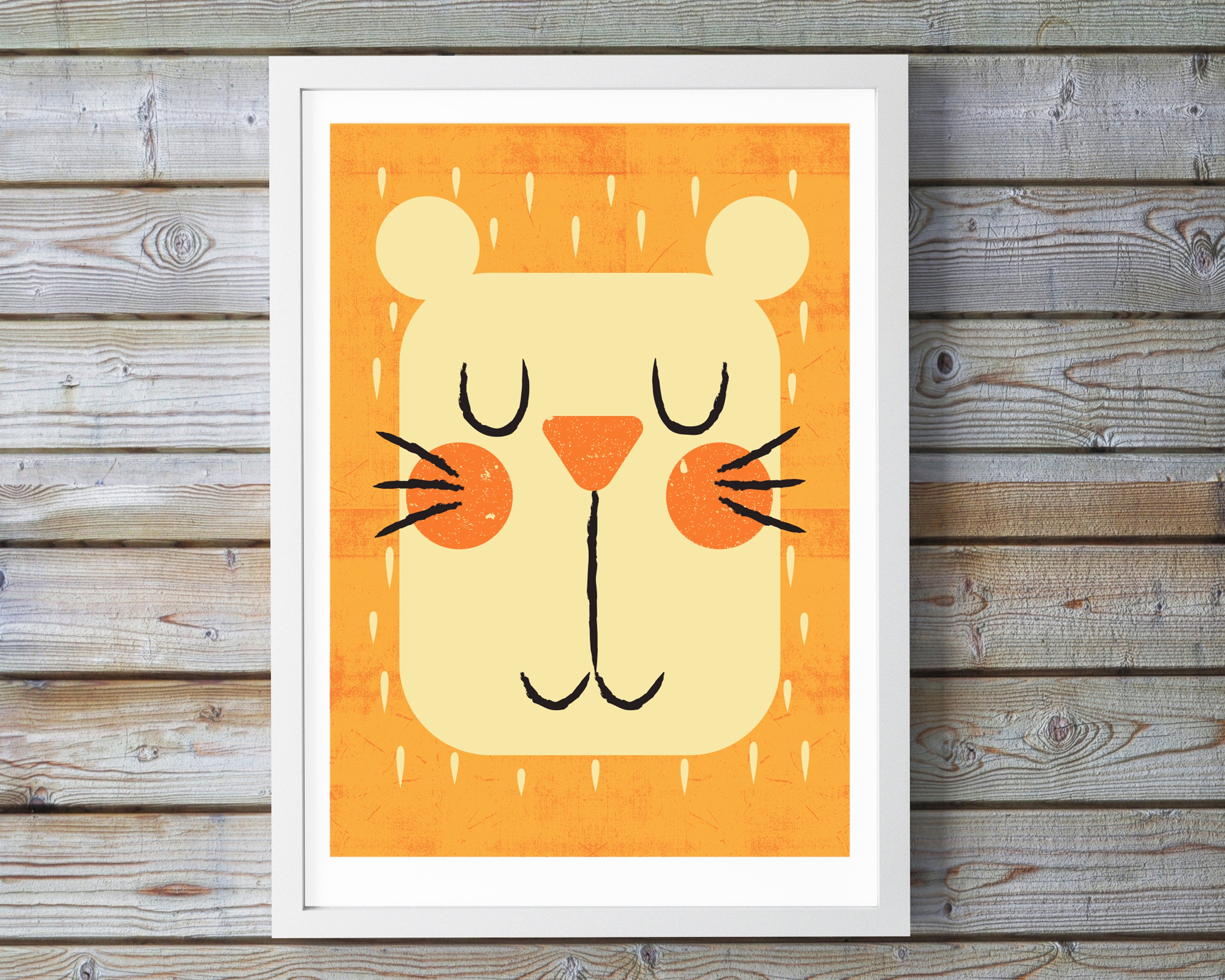 Lion Face Print Nursery Wall Art New Baby Gift Nursery Wall - Etsy