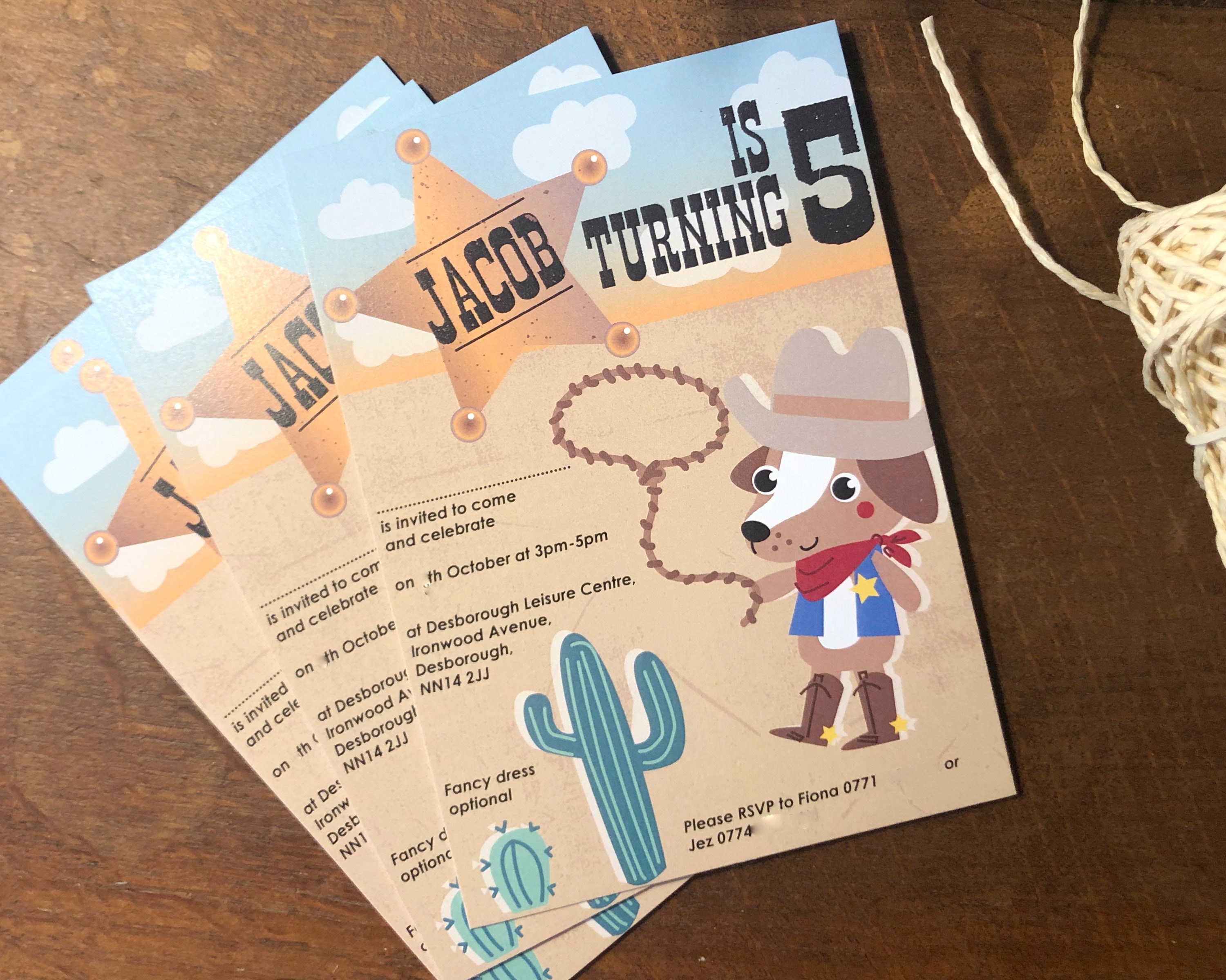 Personalised Cowboy Invitations Pack of 10 - Envelopes Included,cute ...