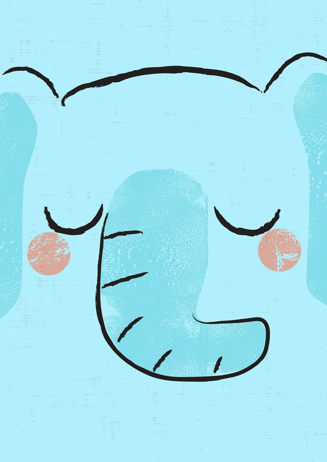 Elephant Face Print- Nursery Wall Art, New Baby Gift, Nursery Wall ...