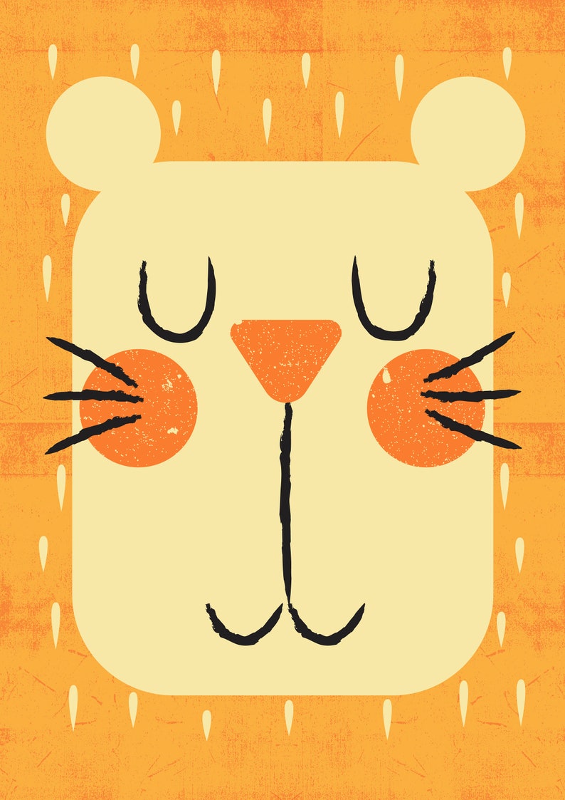 Lion Face Print Nursery Wall Art New Baby Gift Nursery Wall - Etsy