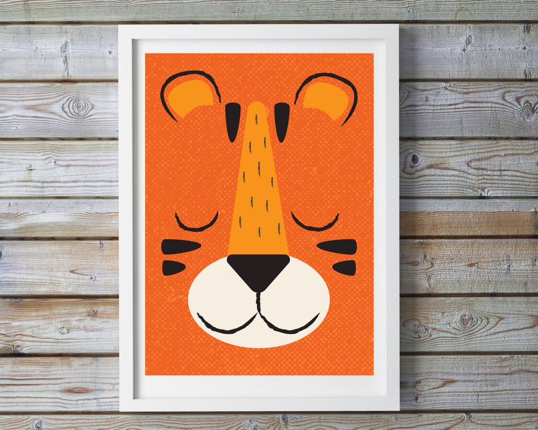 Tiger Face Print Nursery Wall Art, New Baby Gift, Nursery Wall Print ...