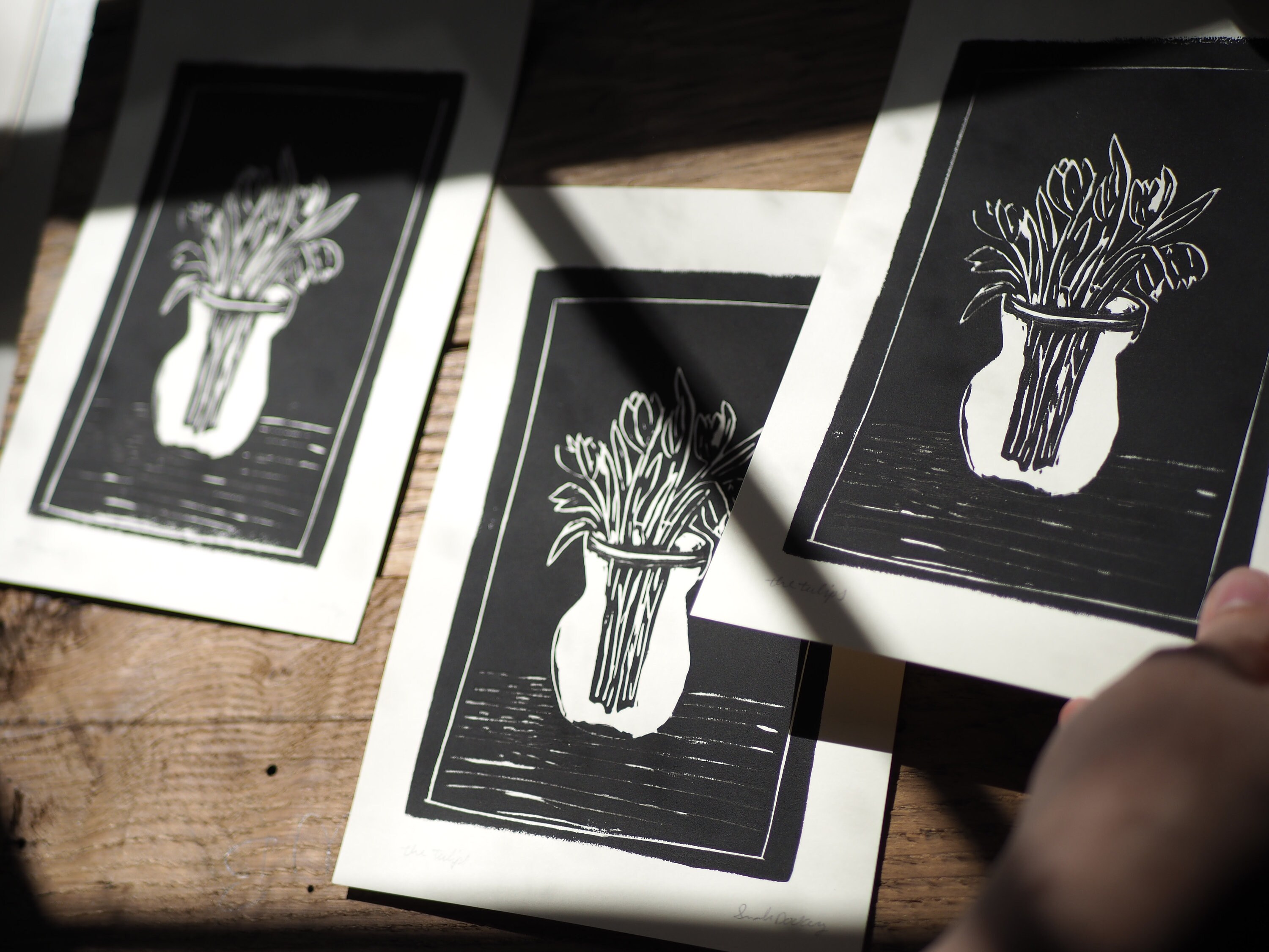 Springs Tulips Linocut Print the Tulips - Etsy