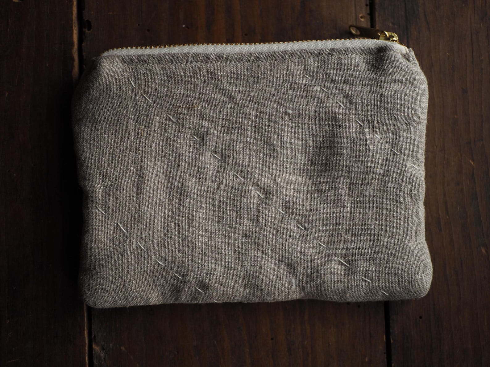 Mini Quilted Linen Branch Linocut Zipper Bag - Etsy