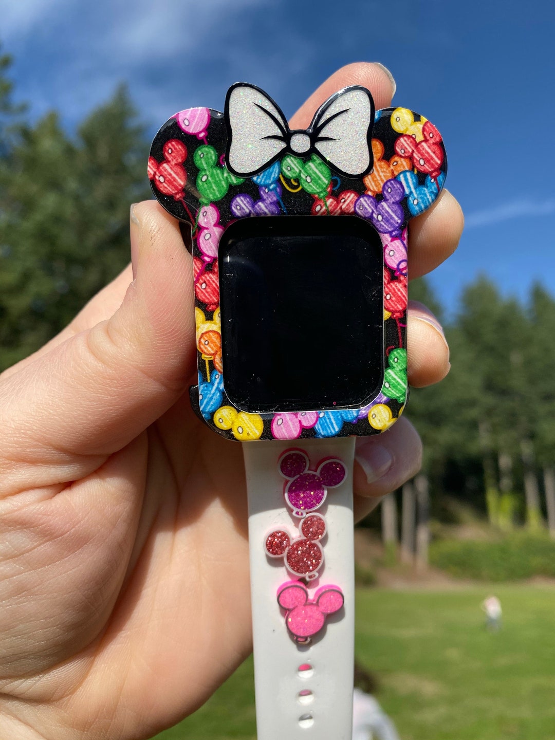 Mouse Balloons Black Watch Cover - Etsy