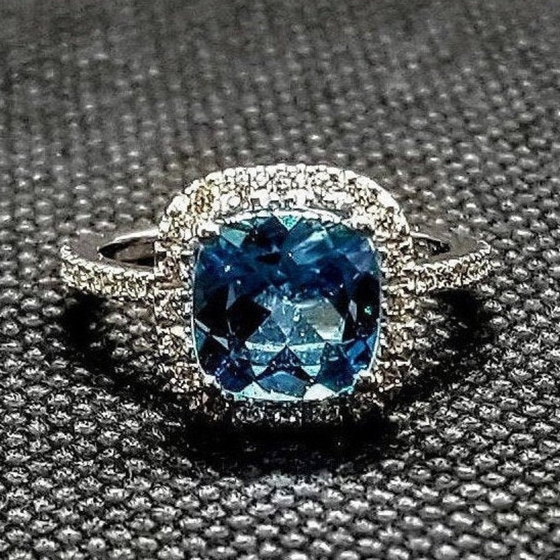 Blue Topaz Gold Ring - Etsy