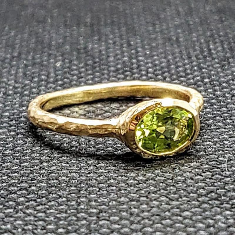 Gold Peridot Ring - Etsy