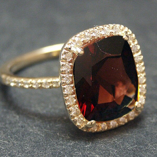 Gold Garnet Ring - Buy Online - Etsy