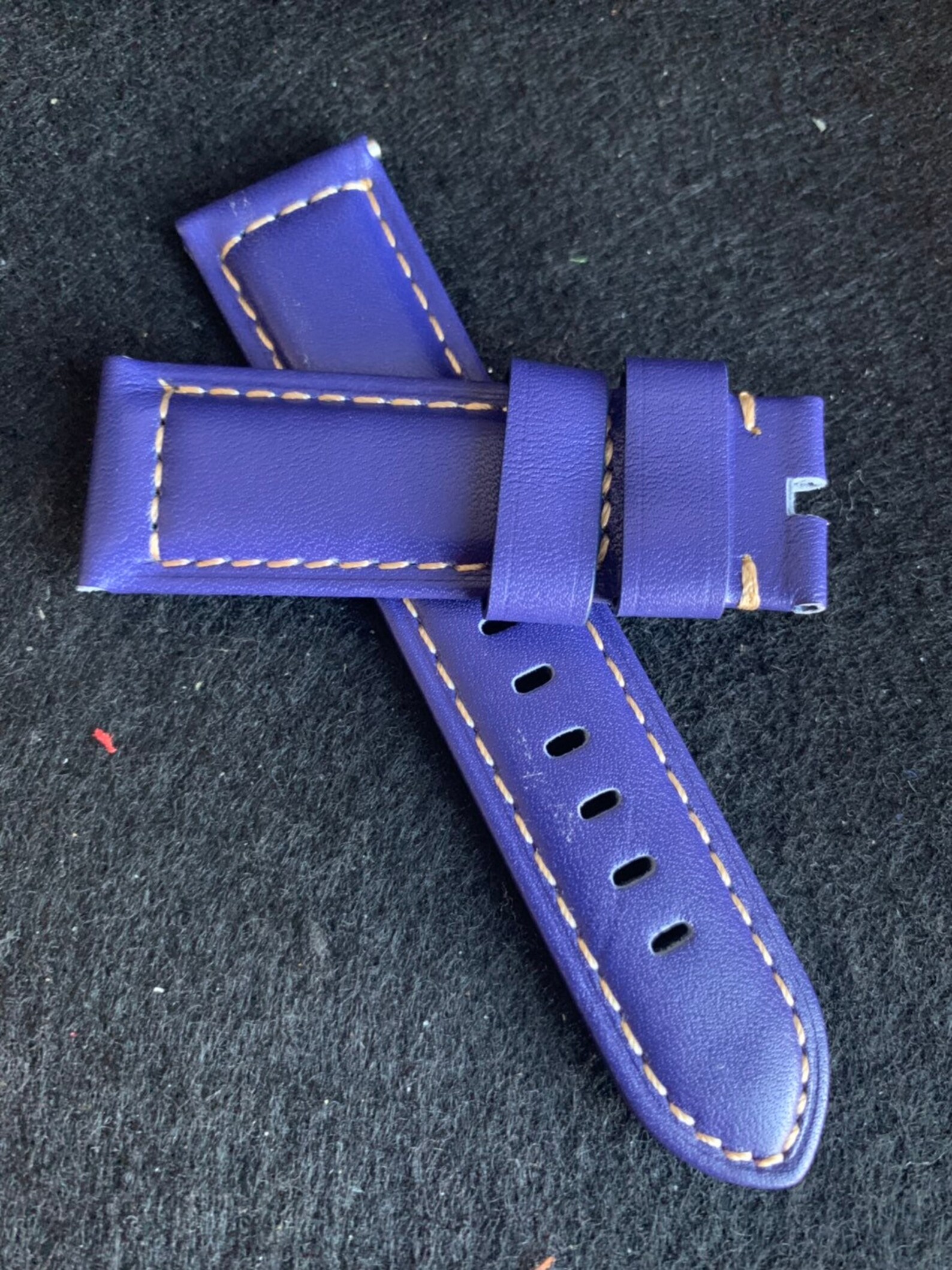 24mm Panerai Blue Rugby Style Leather Band Strap | Etsy