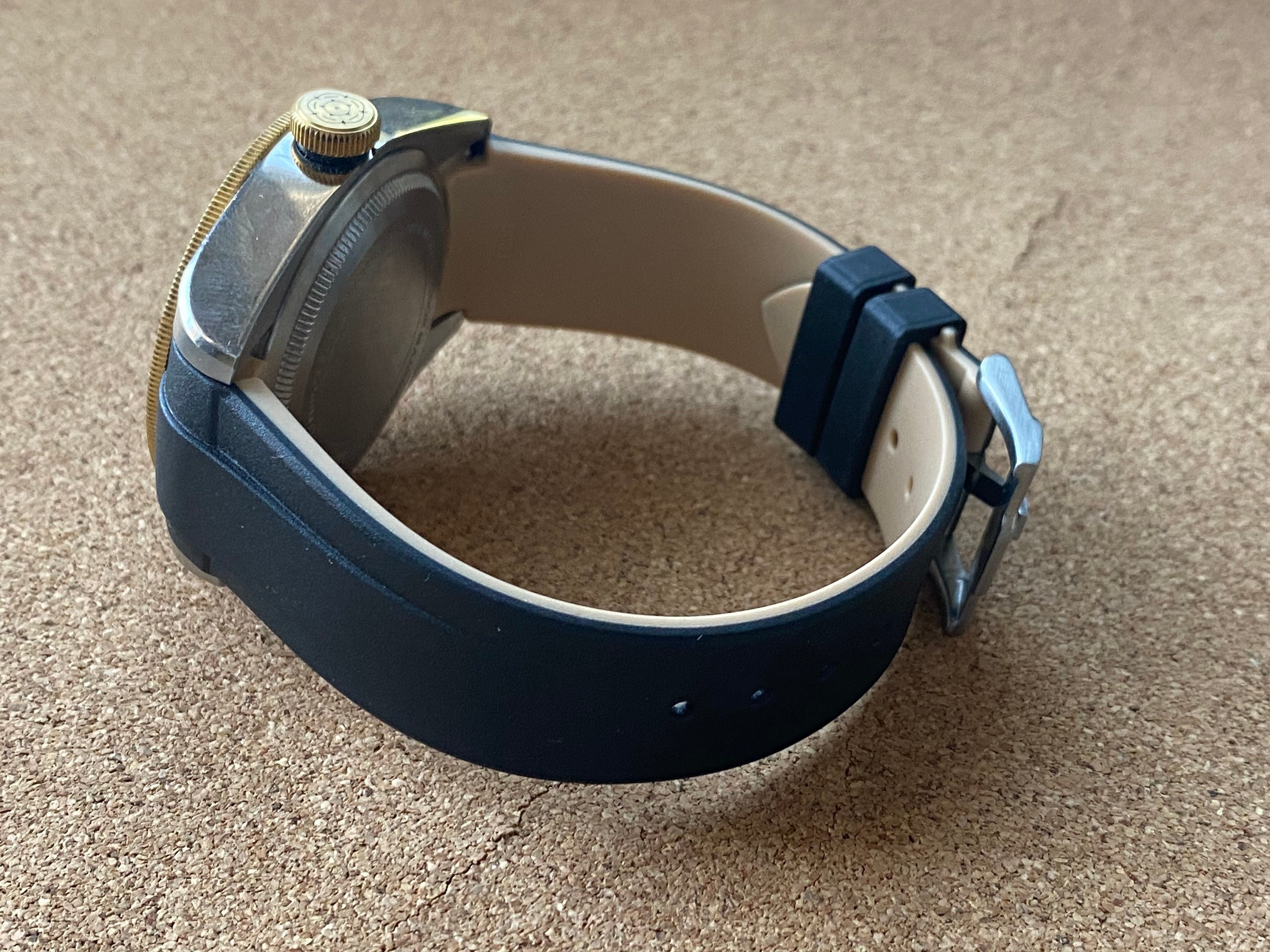 22mm Vulcanized Rubber DUAL Strap for Tudor Black Bay Watches | Etsy