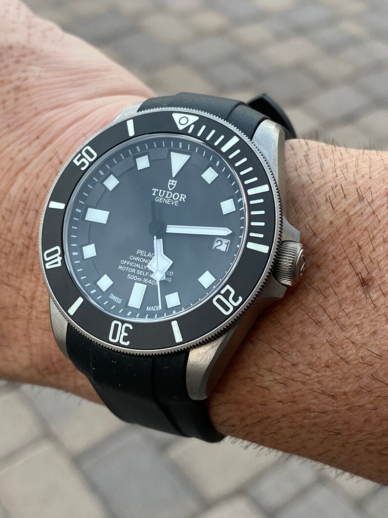 22mm Vulcanized Rubber Strap for Tudor Pelagos Watches - Etsy