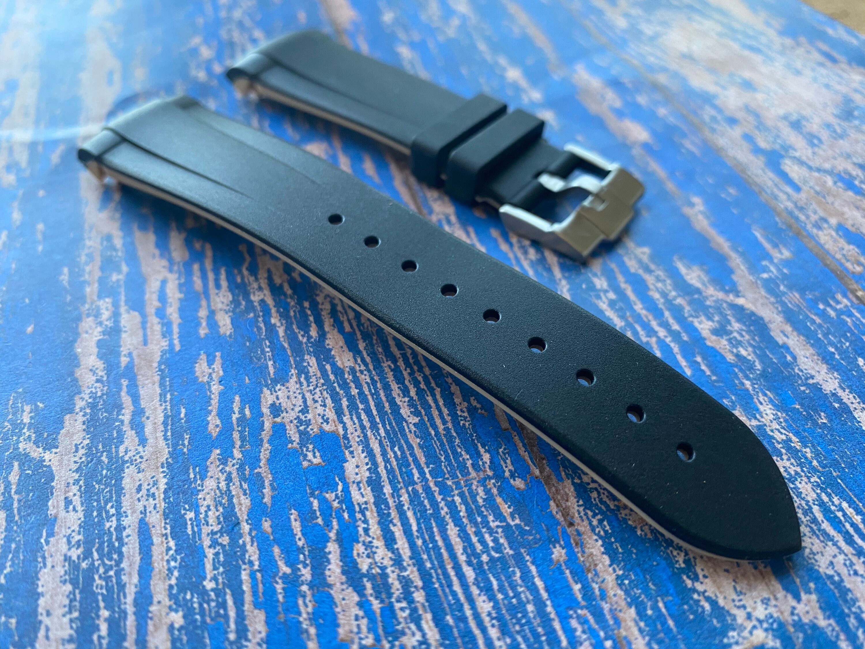 22mm Vulcanized Rubber DUAL Strap for Tudor Black Bay Watches | Etsy