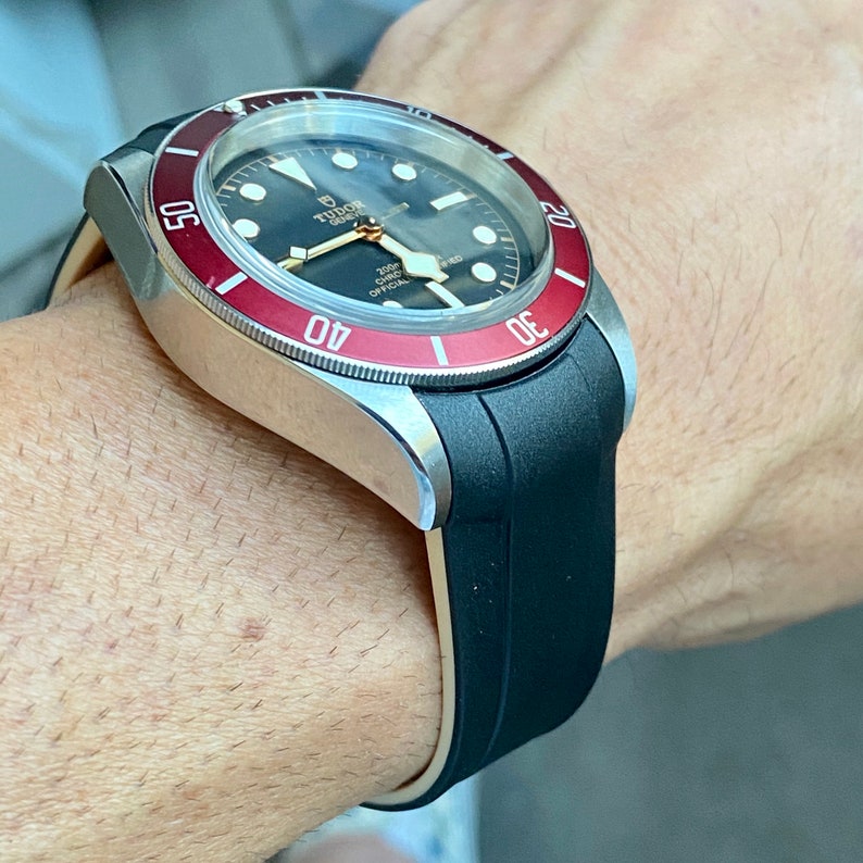 22mm Vulcanized Rubber DUAL Strap for Tudor Black Bay Watches | Etsy