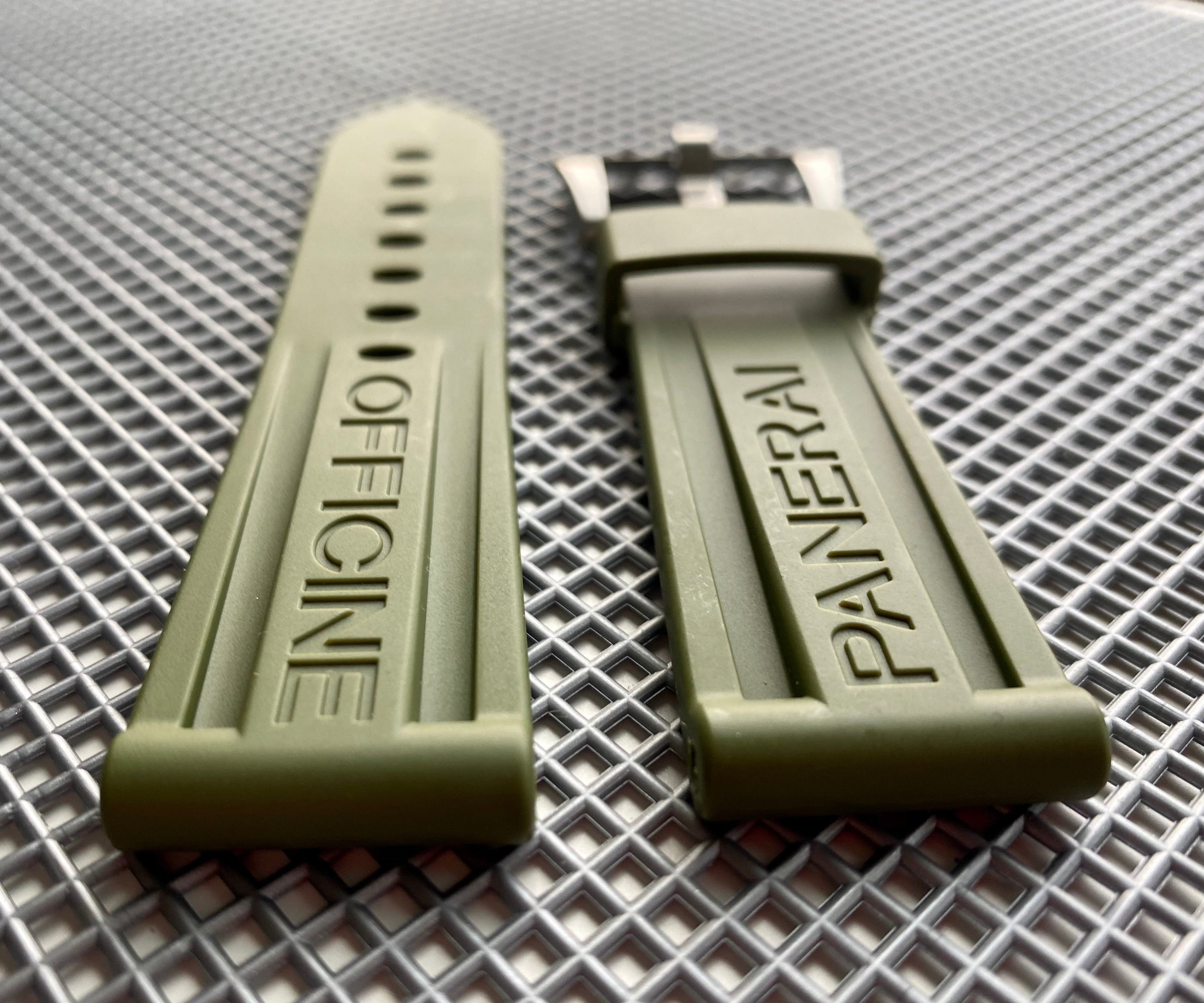 24mm GREEN Panerai Caoutchouc Vulcanized rubber strap band | Etsy