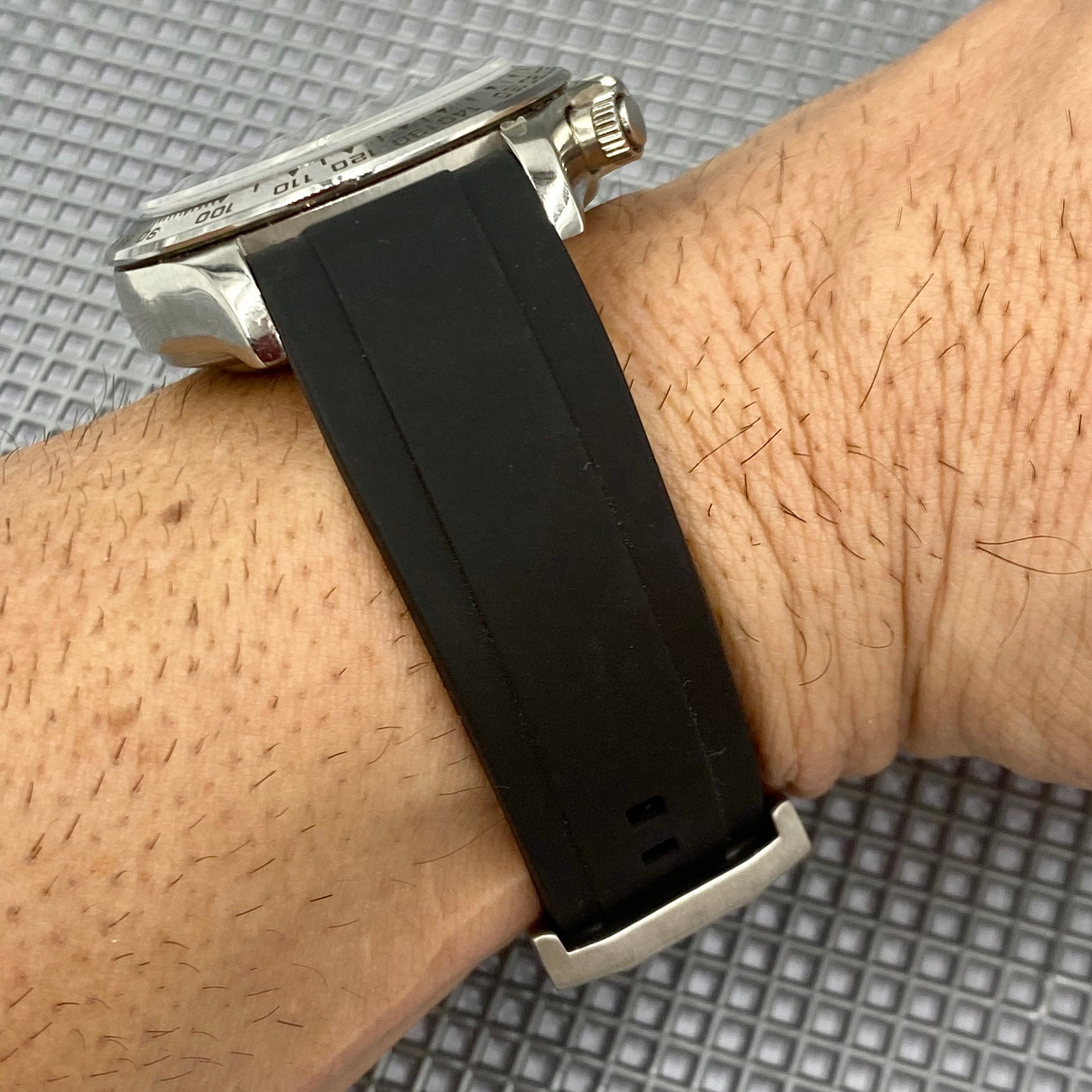 21mm Silicone Rubber BLACK Strap for Rolex sub Case Watches | Etsy